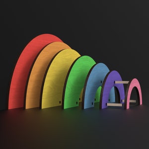 7 Layer Rainbow Svg Laser Cut Files - Retro Rainbow Svg File for Laser ...