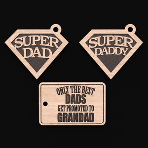 Fathers Day Keychain SVG Laser Cutting Files - Gifts for Dad & Grandad ...