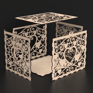 Elegant Wedding Card Box SVG Laser Cutting Files - Decorative Wedding ...