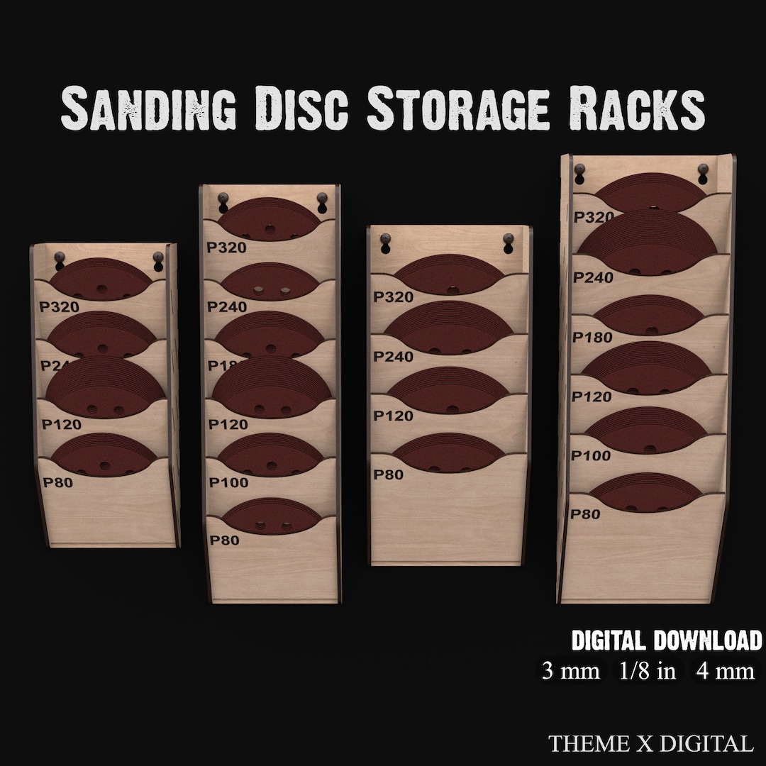 Sanding Disc Holder Garage Storage SVG Laser Cutting Files - Sandpaper ...