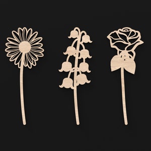 12 Birth Month Flower Svg Laser Cut Files - 12 Wooden Birth Month ...