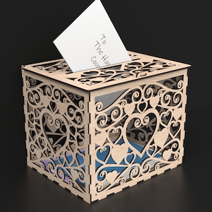 Elegant Wedding Card Box SVG Laser Cutting Files - Decorative Wedding ...