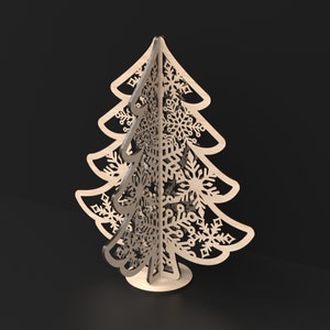 Snowflake Christmas Tree Svg Laser Cutting Files - Freestanding ...