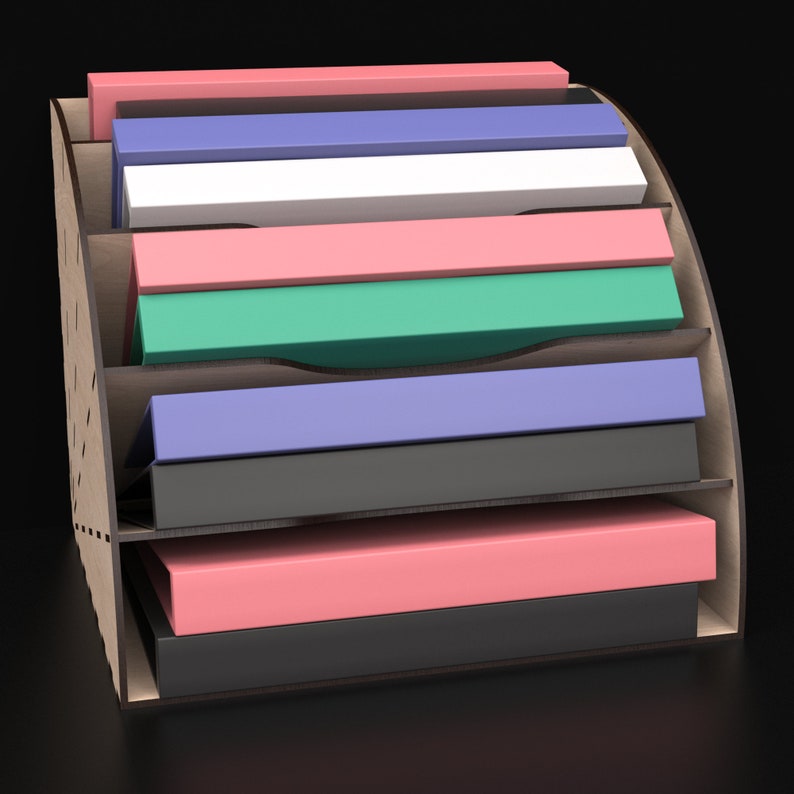 Half Round Desk Shelf File Organizer SVG Laser Cutting Files - Paper ...