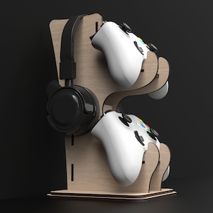 Controller Stand & Headphone Holder Svg Laser Cut Files - Controller ...