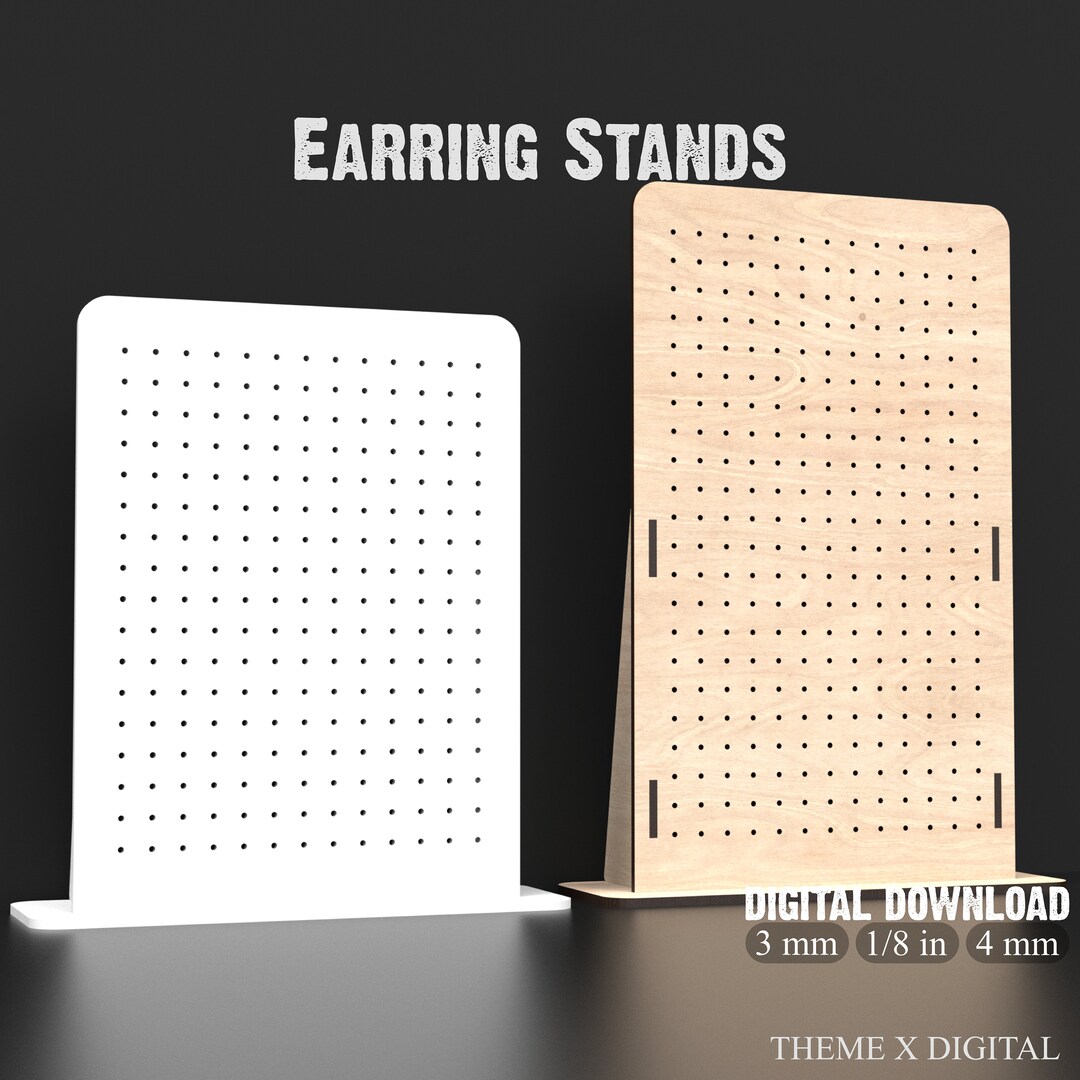 Earring Stand Svg Laser Cut Files, Earring Organizer, Earring Display ...