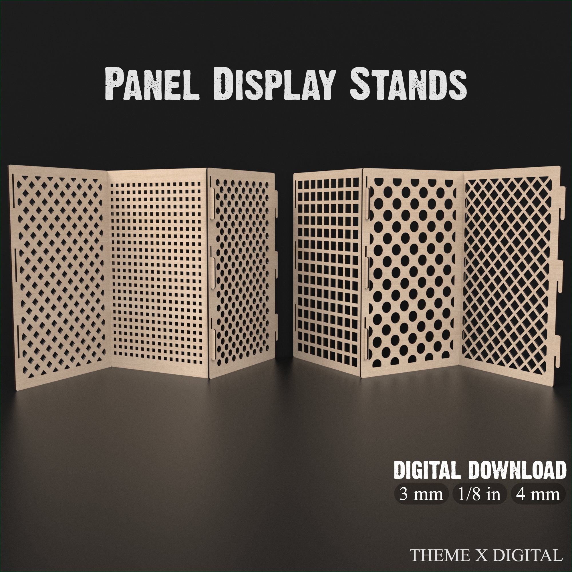 Versatile Modular Panel Display Stand SVG Files for Laser Cutting ...