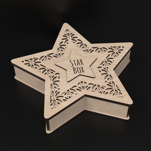 Star Box Svg Laser Cut Files - Star Box Svg Files for Laser Cutting to ...