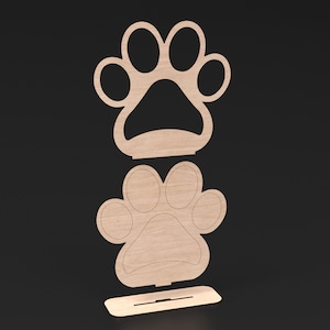 Dog Paw Print Svg Picture Frame Laser Cutting Files, Pet Picture Frame ...