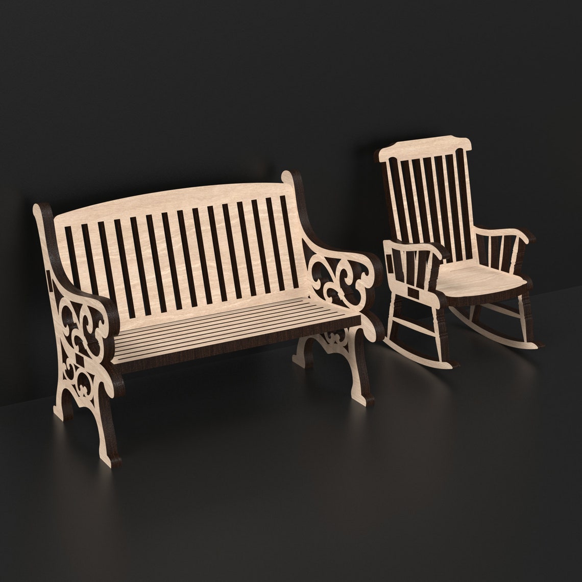Memorial Bench and Memory Rocking Chair Svg Laser Cut Files - Etsy