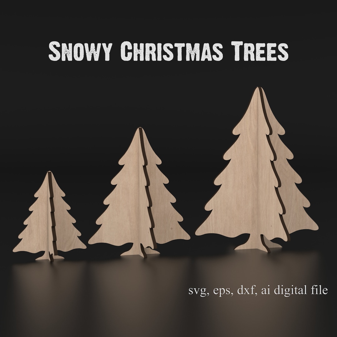 Free Standing Snowy Christmas Tree Svg Laser Cutting Files, Christmas ...