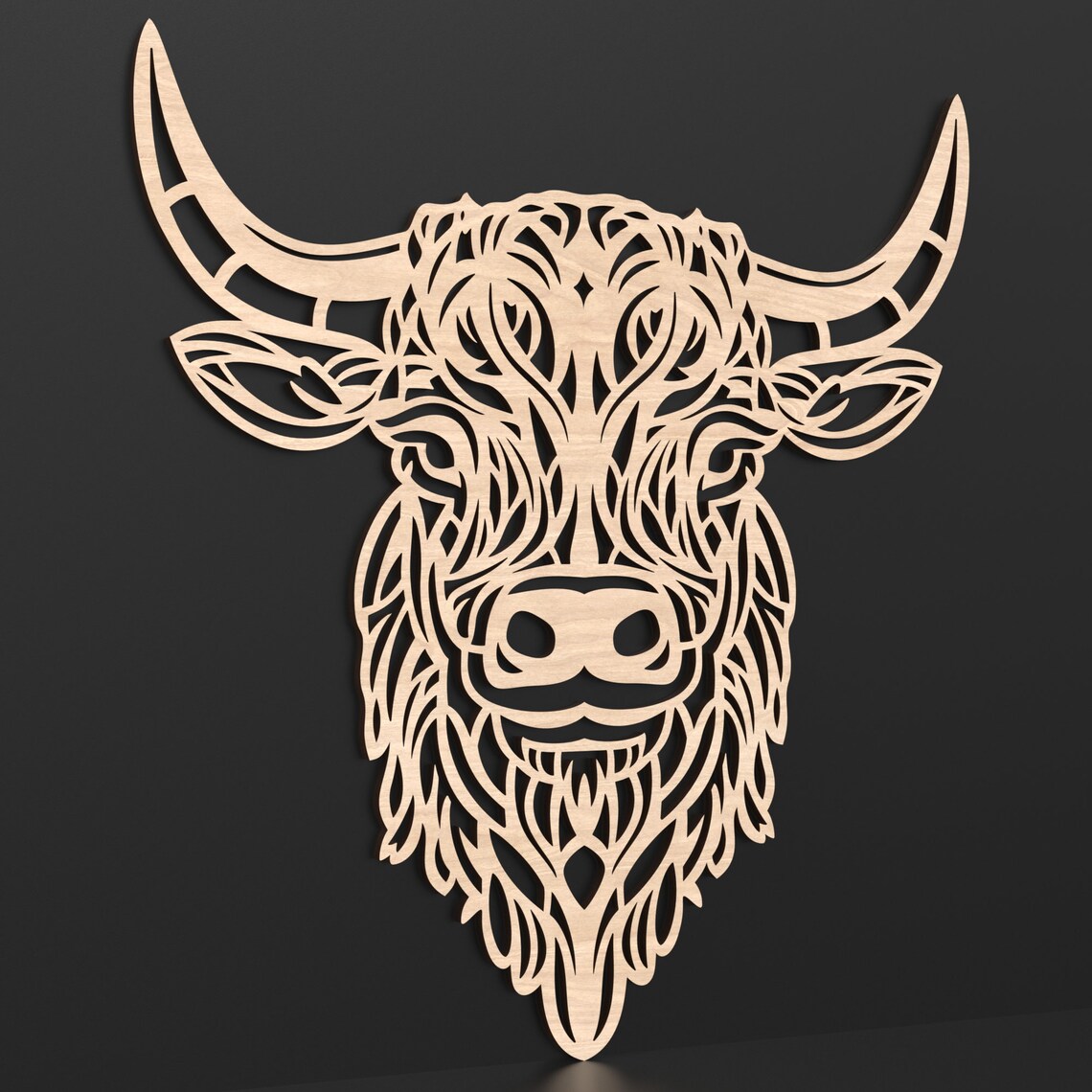 Highland Cow SVG Laser Cutting File 3D Cow Mandala Laser Svg - Etsy UK