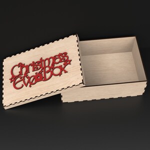 Christmas Eve Box With Topper Laser Cutting Files, Laser Cut Memory Box ...