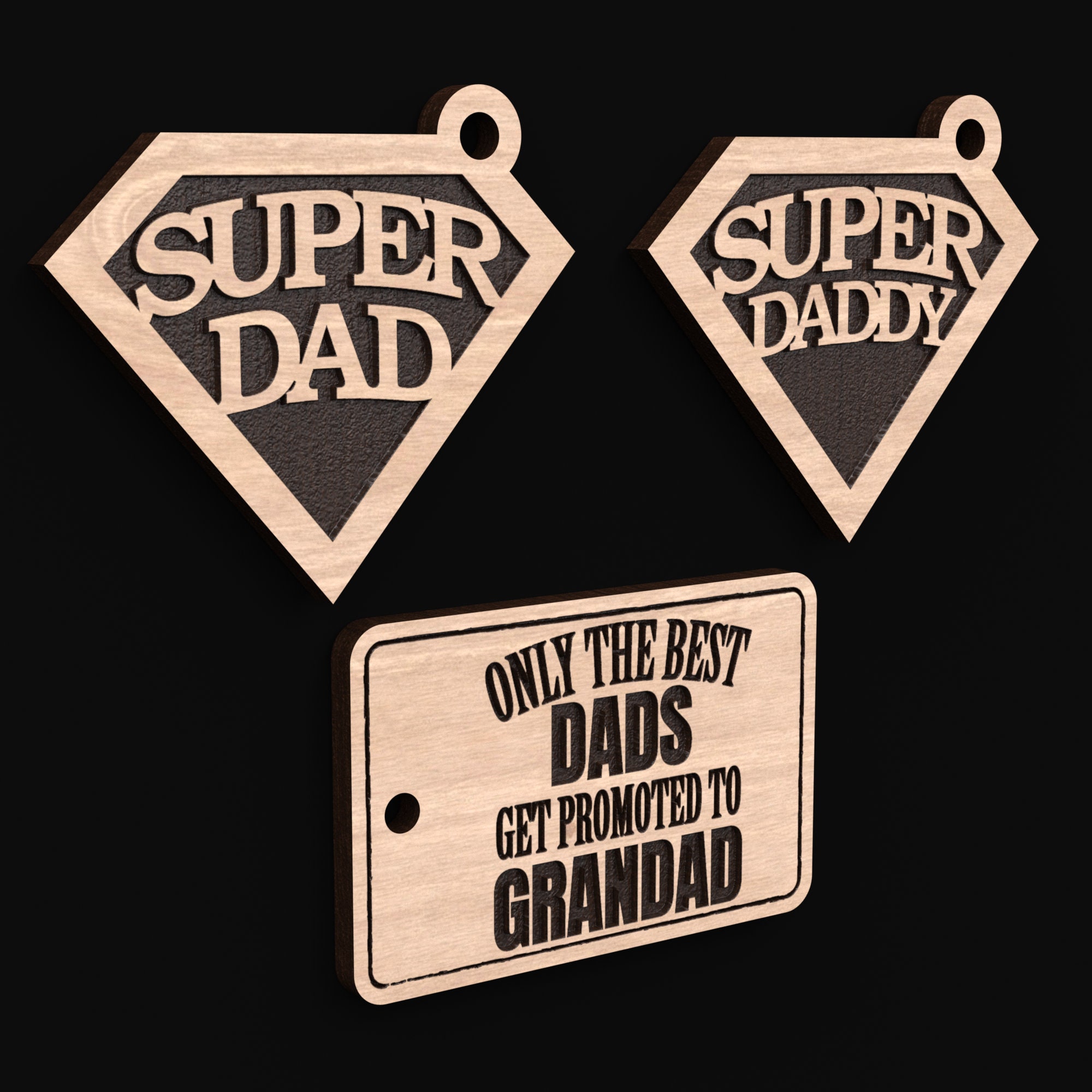 Fathers Day Keychain SVG Laser Cutting Files - Gifts for Dad & Grandad ...