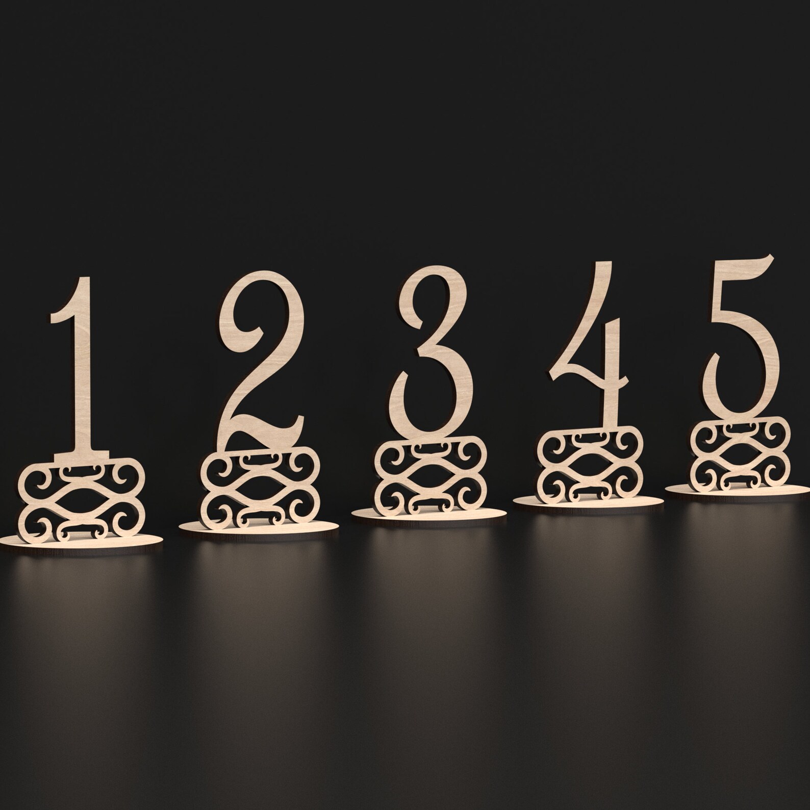 Wedding Table Numbers Svg Laser Cut Files - Wooden Table Numbers ...