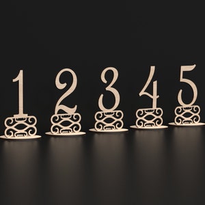 Wedding Table Numbers Svg Laser Cut Files - Wooden Table Numbers ...