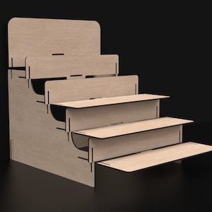 9x Slot Together Wood Shelves Display Stand Svg Laser Cut Files - 2 3 4 ...