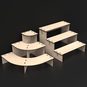 Modular 3 Tier Display Stand Svg Laser Cut Files, 3 Tiers Retail Stand ...