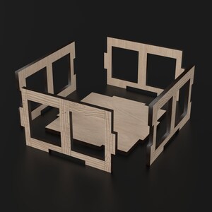 Laser-cut SVG Files for Boxed Pallet Coasters: Wooden Coaster Set ...