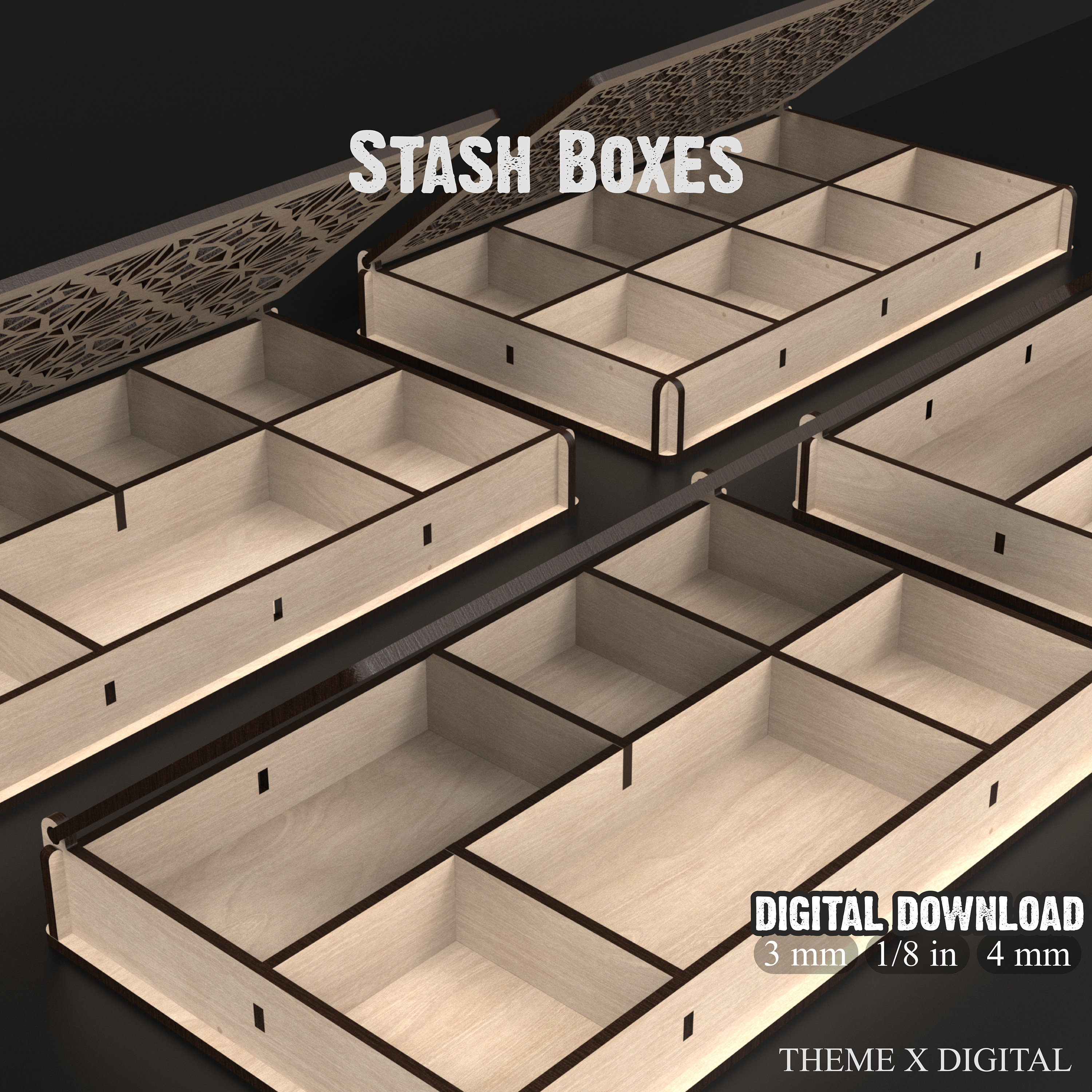Stash Box Svg Laser Cutting Files Dice Box Laser Cut Files - Etsy