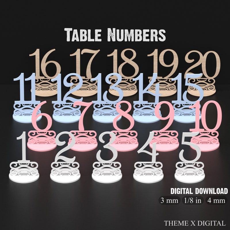 Table Numbers Svg - Etsy