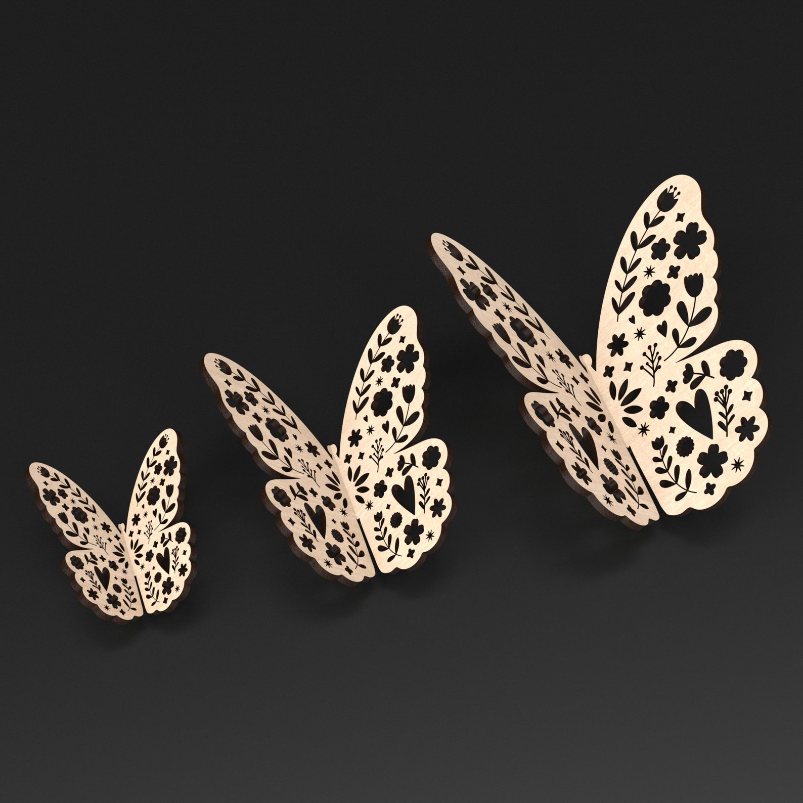 3D Butterfly Svg Laser Cutting Files Wooden Butterfly 3D Svg - Etsy ...