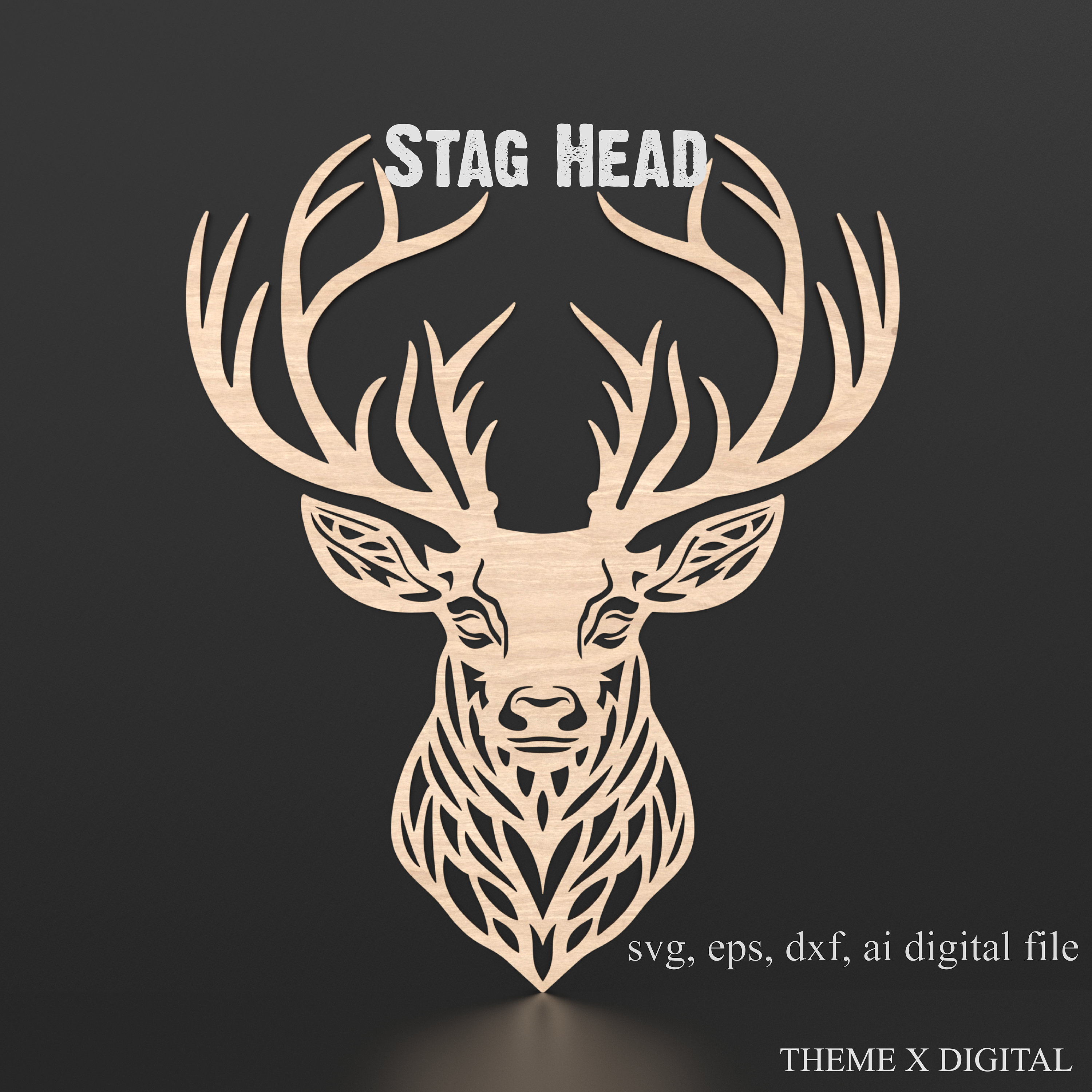 Stag / Deer Head Laser Cutting SVG File Deer Silhouette Laser - Etsy UK