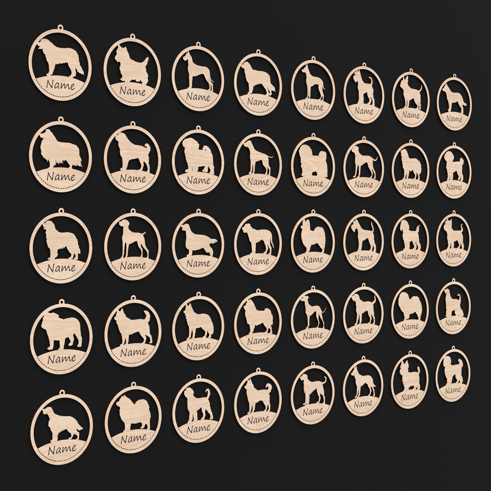 40 Custom Dog Ornament Svg Laser Cutting Files V2 - Custom Pet Ornament ...