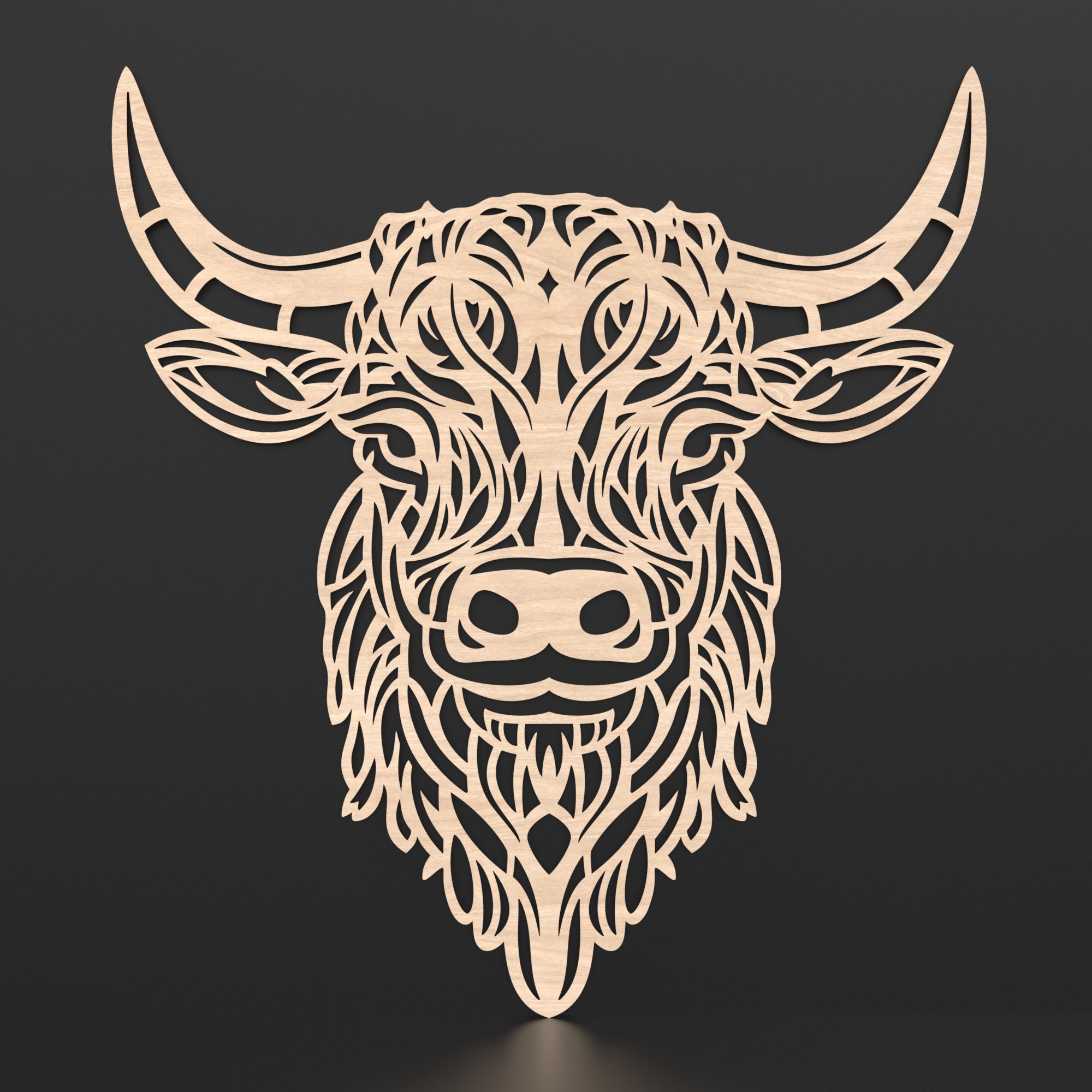 Highland Cow SVG Laser Cutting File 3D Cow Mandala Laser Svg - Etsy UK