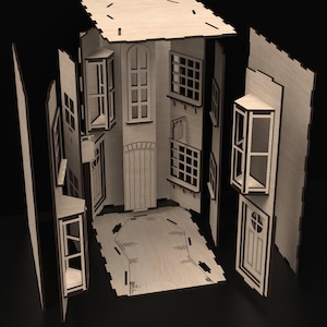 Magic Alley Book Nook Kit SVG Laser Cutting Files - Magical World Book ...