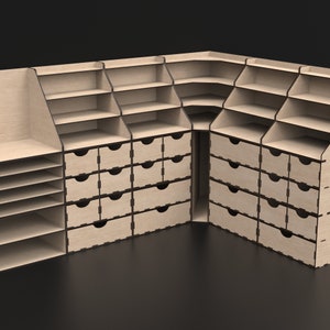 Modular Workstation Desk Organizer Svg Laser Cutting Files - Desktop ...