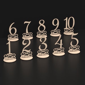Wedding Table Numbers Svg Laser Cut Files - Wooden Table Numbers ...