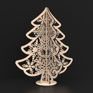 Snowflake Christmas Tree Svg Laser Cutting Files - Freestanding ...