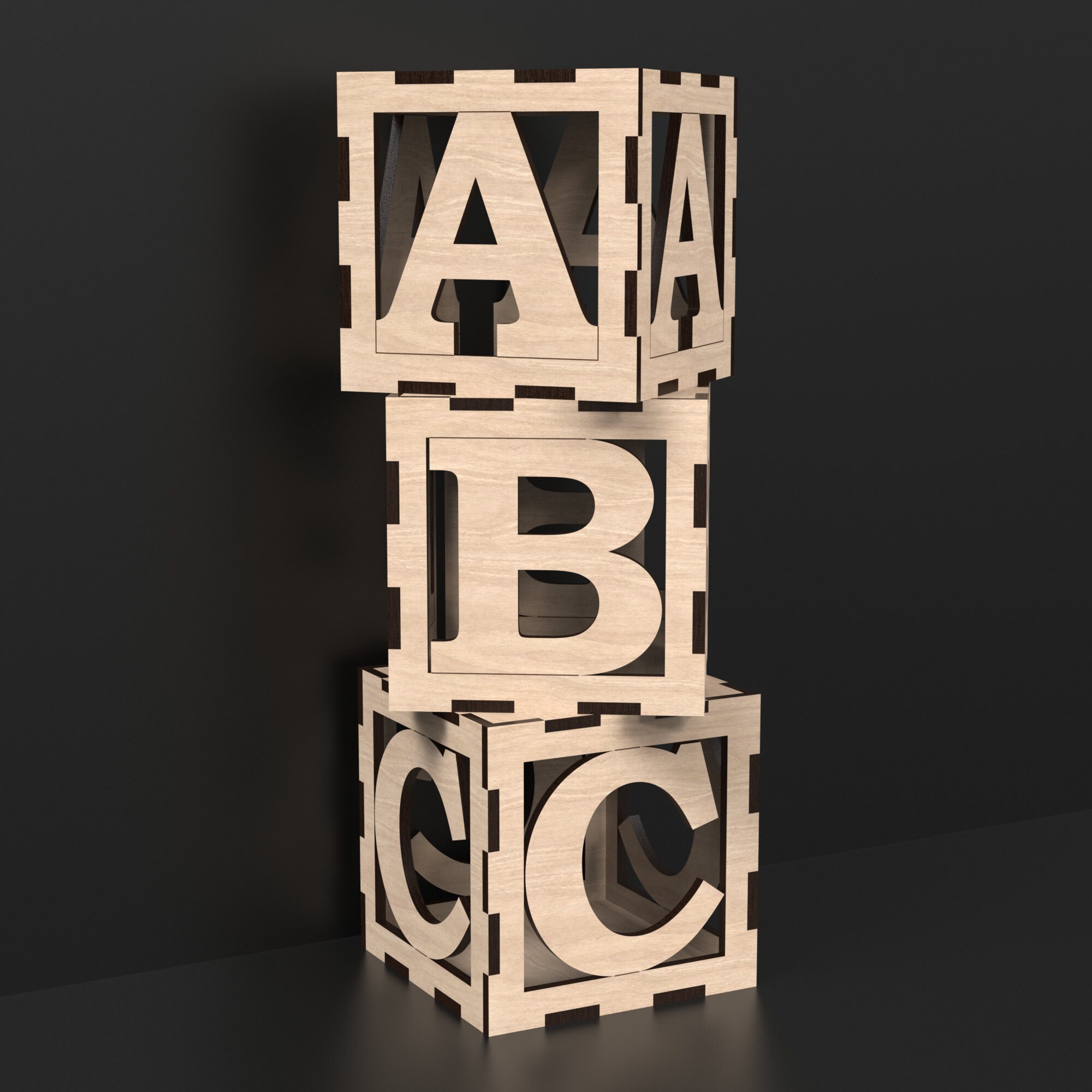 3D Alphabet Box A-Z Laser Cut Files, Alphabet Letter Box File, 3D Svg ...