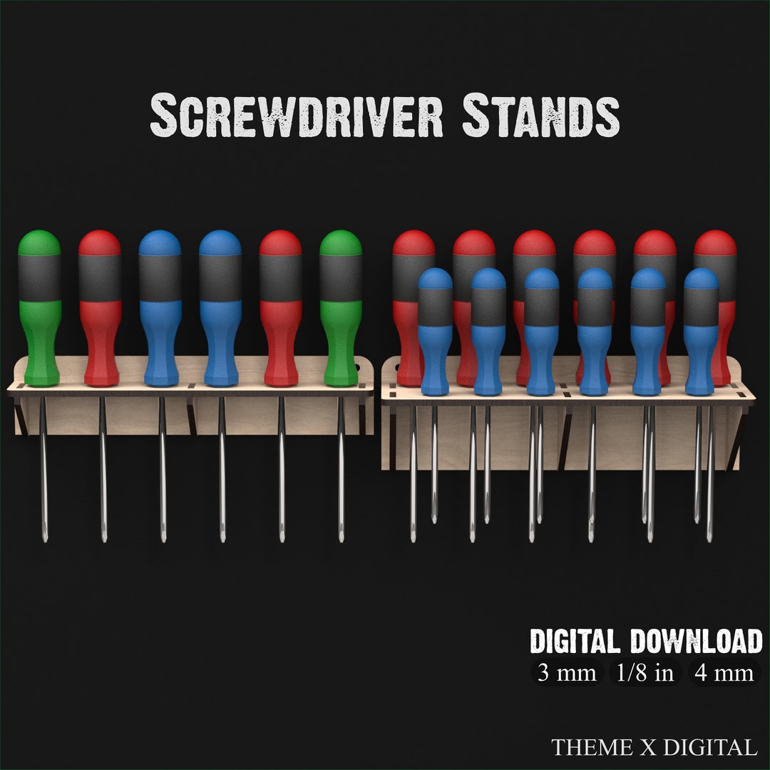 Screwdriver Storage Stand Svg Laser Cut Files - Screwdriver Tool ...
