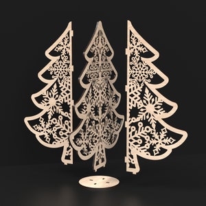 Snowflake Christmas Tree Svg Laser Cutting Files - Freestanding ...