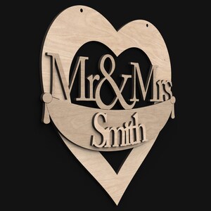 Personalized Mr and Mrs Sign Wedding Heart SVG Laser Cutting Files - Mr ...