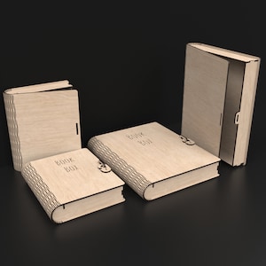 Book Box Svg Laser Cutting Files - Wooden Book Box Storage Svg Files ...