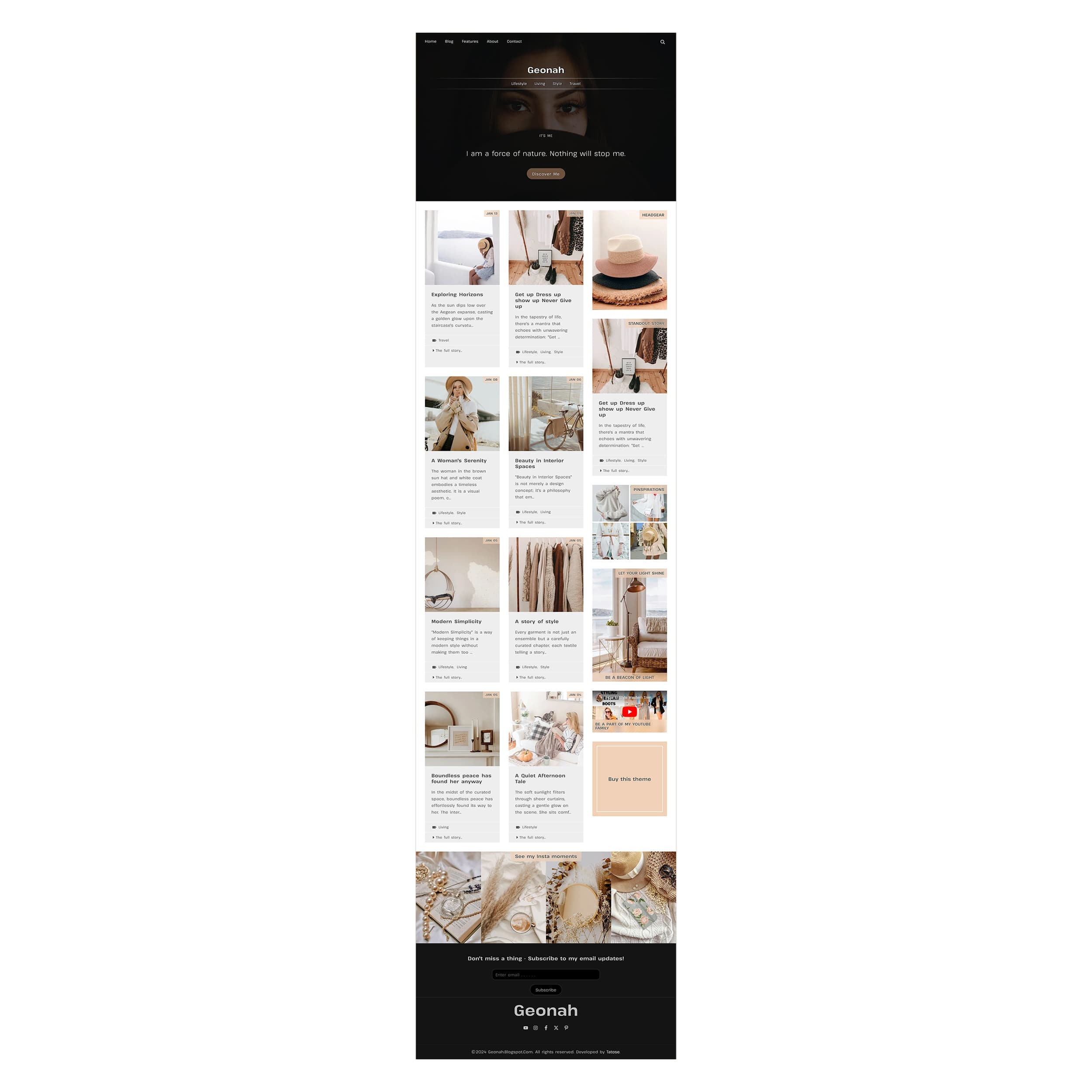 Geonah Blogger/blogspot Theme, Responsive Modern Minimalist Blogger ...