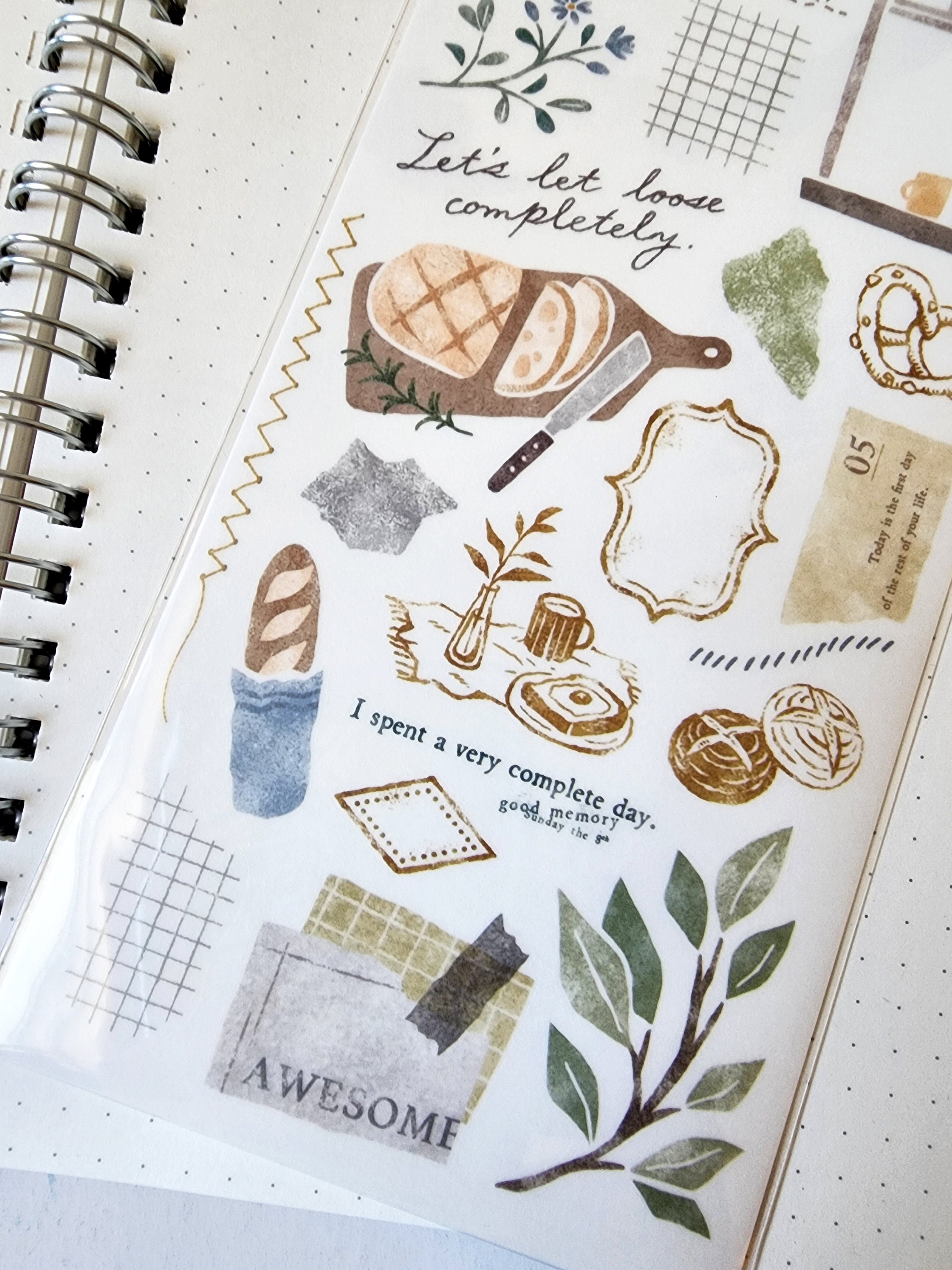 Coffee Tea Cafe Theme Sticker, Coffee Bean and Mug Sticker, Bread ...