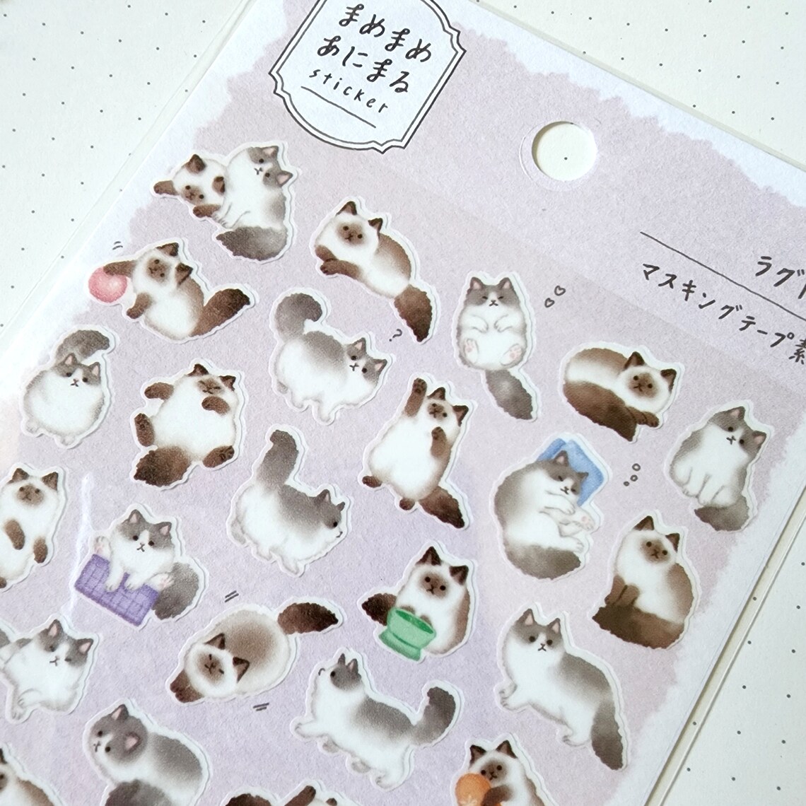 Cute Ragdoll Cat Sticker Sheet, Ragdoll Sticker, Japan Cat Sticker ...