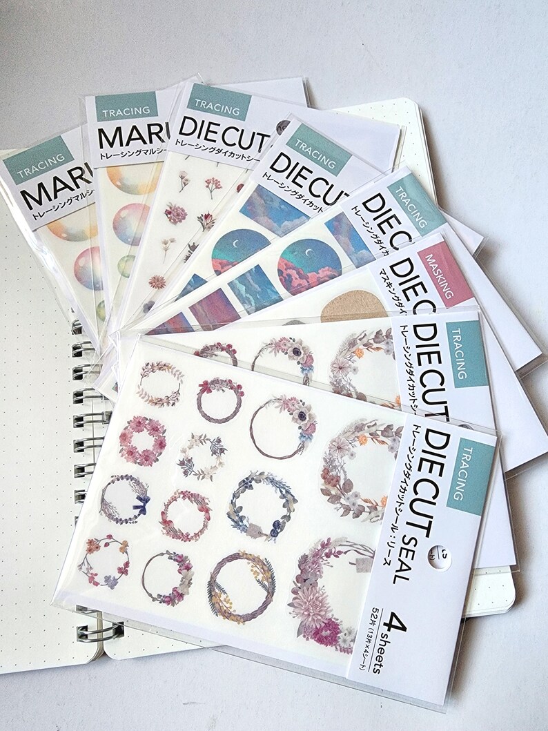 Sticker From Daiso, Bubble Shape Journaling Kit, Scrapbooking Kit ...