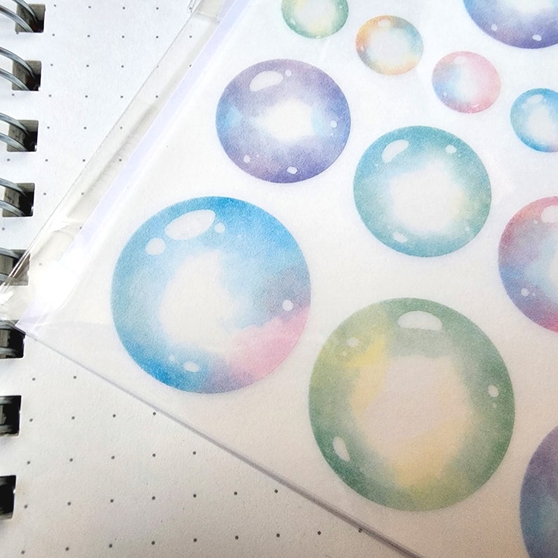 Sticker From Daiso, Bubble Shape Journaling Kit, Scrapbooking Kit ...