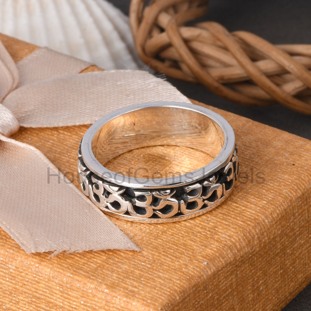 Beautiful OM Band Ring Handmade Spiritual Jewelry Unique Symbol of ...