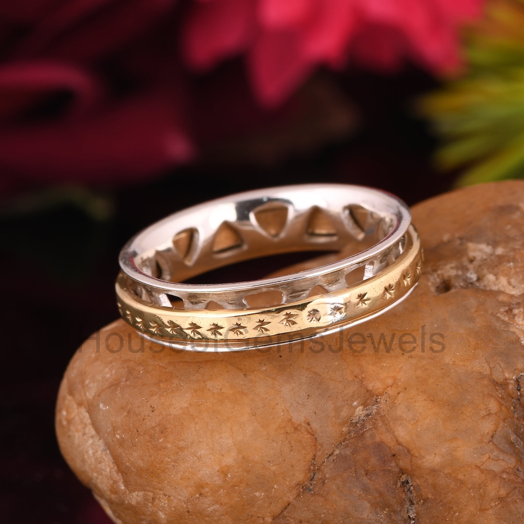 Magical Power Spinner Ring, 925 Sterling Silver Ring, Star Patten Brass ...