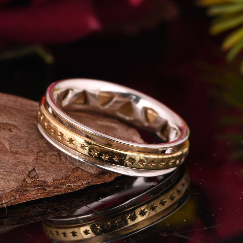 Magical Power Spinner Ring, 925 Sterling Silver Ring, Star Patten Brass ...