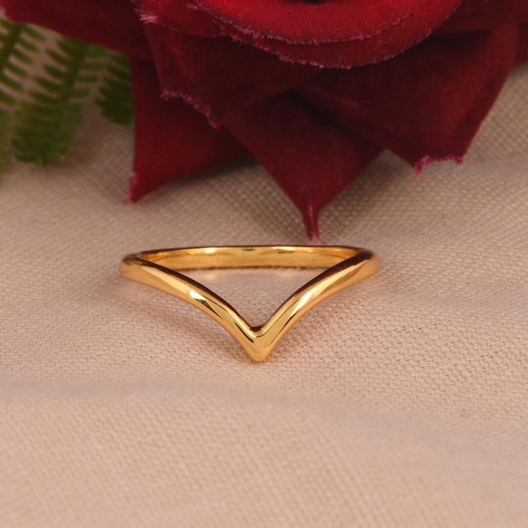 Chevron Ring -V Shape Ring - Artisan Made 925 Silver Ring - Band Ring ...