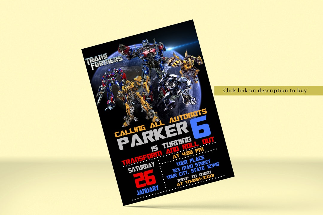 Personalizar invitación de cumpleaños de Transformers - Etsy México