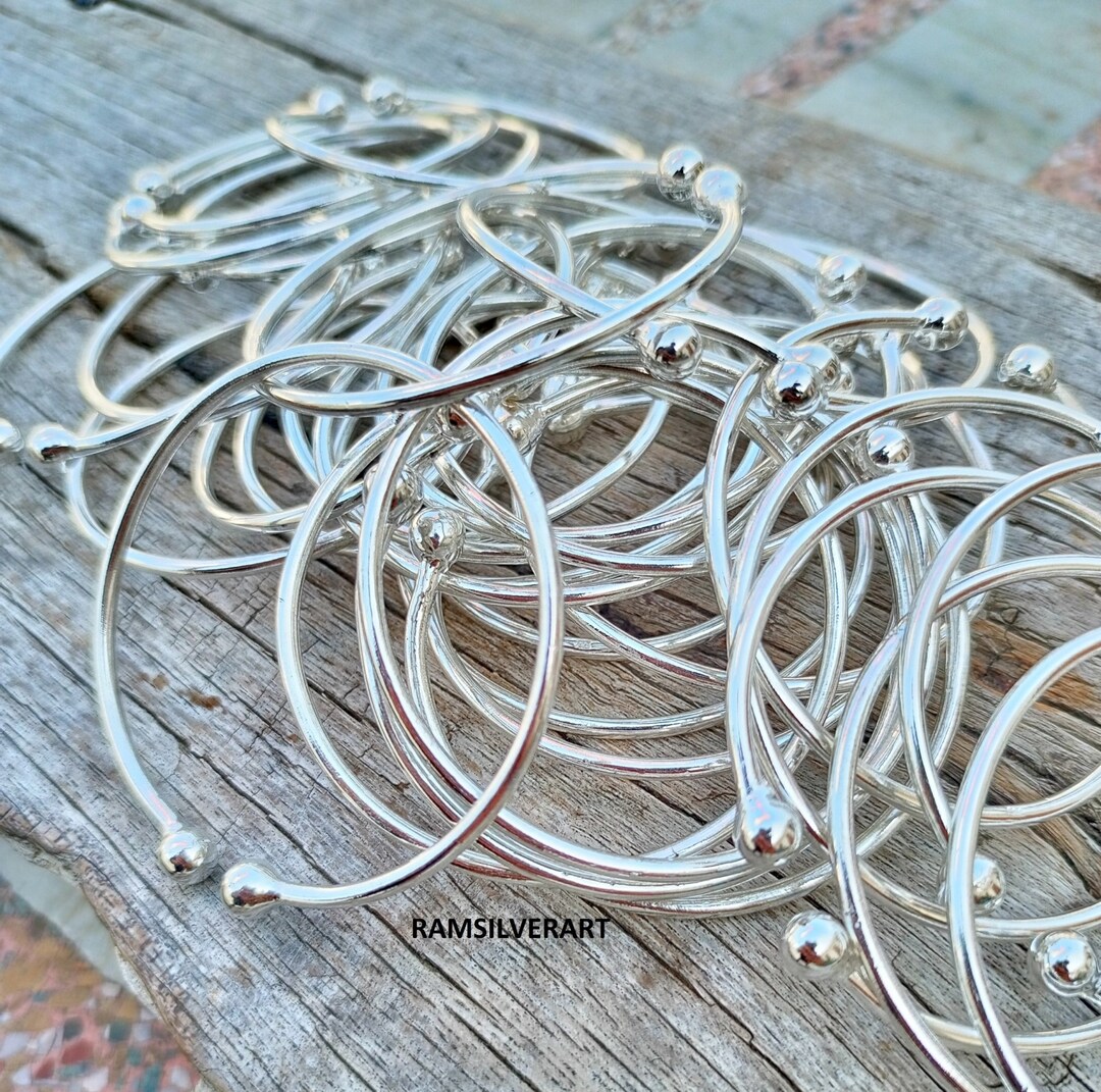Thick West Indian Bangles, Set of 7 Bangles, Sterling Silver Bangles ...
