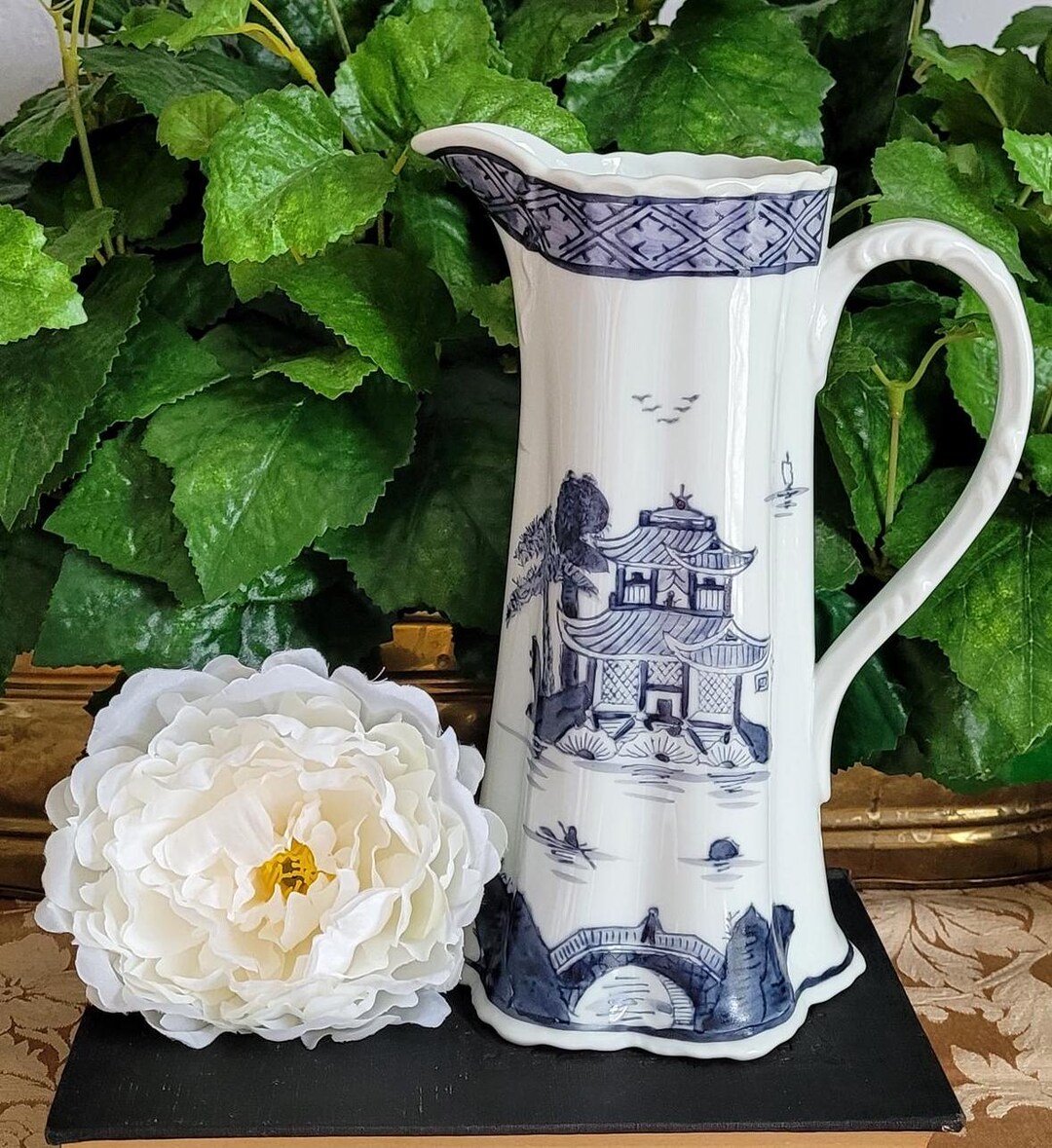 8 Blue and White Ceramic Chinese Pitcher - Etsy